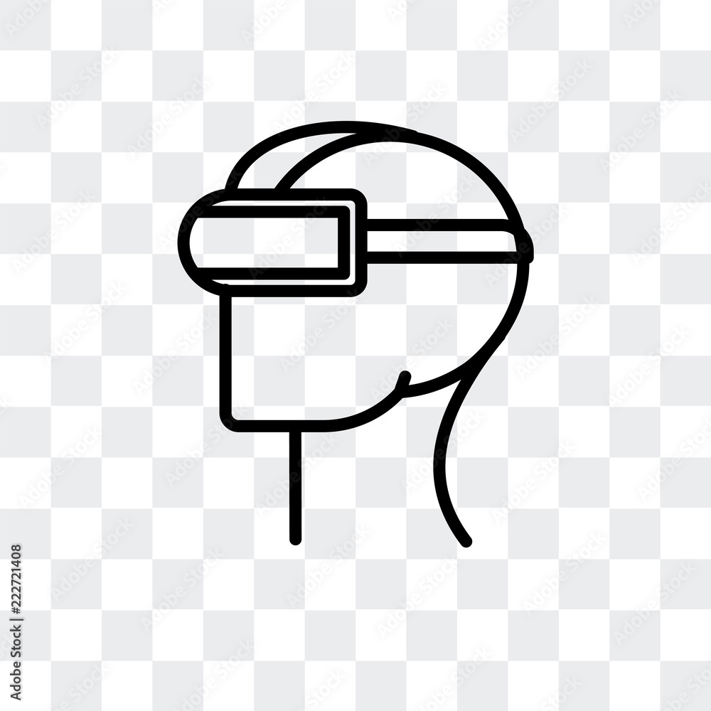 virtual reality icon isolated on transparent background. Modern and ...