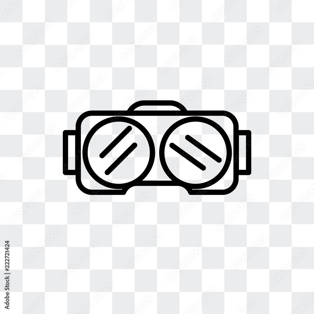 virtual reality icon isolated on transparent background. Modern and ...