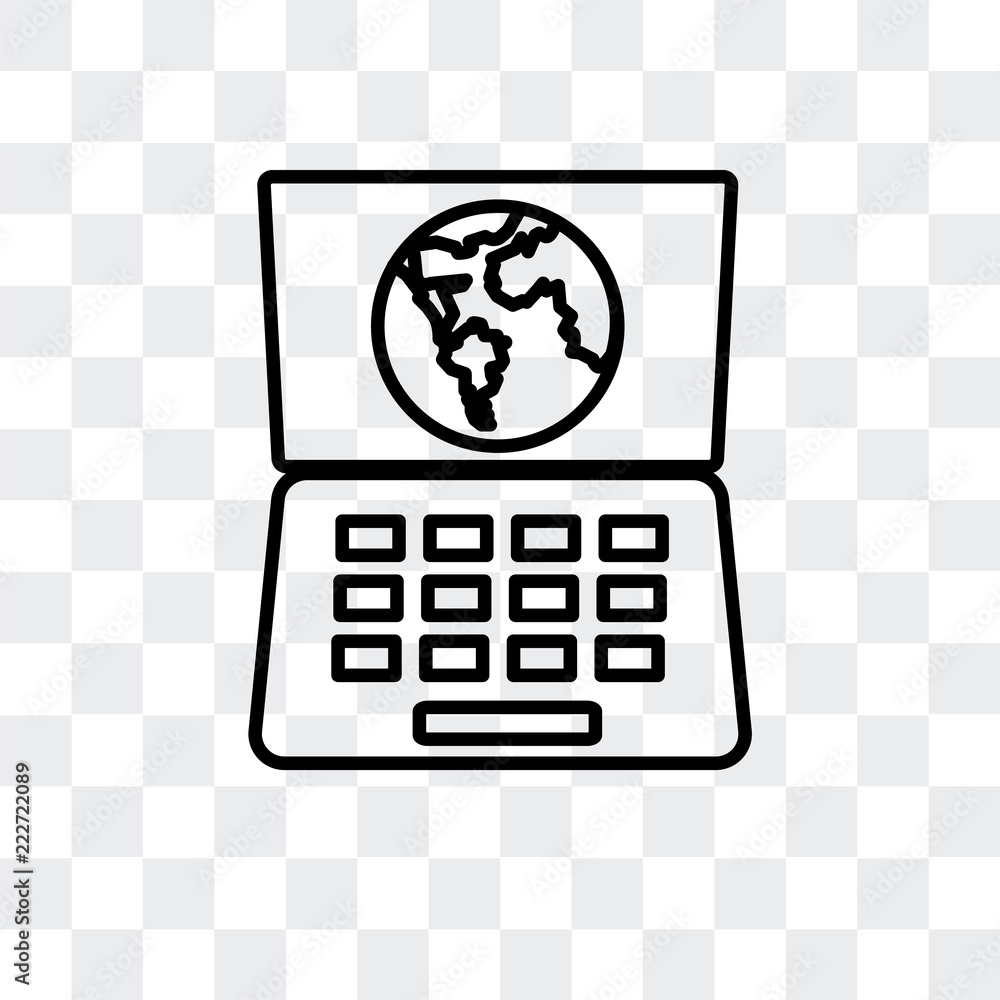 laptop icon isolated on transparent background. Modern and editable ...