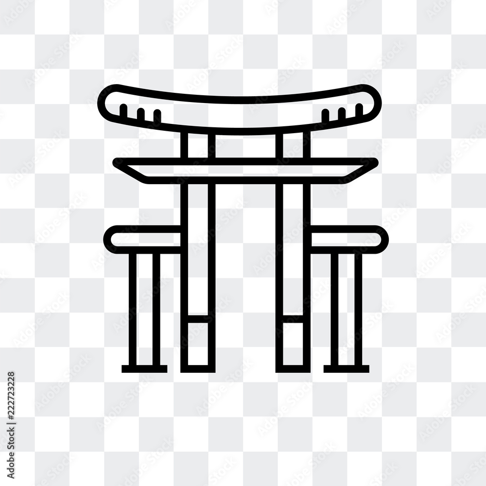 torii gate icon isolated on transparent background. Modern and editable ...