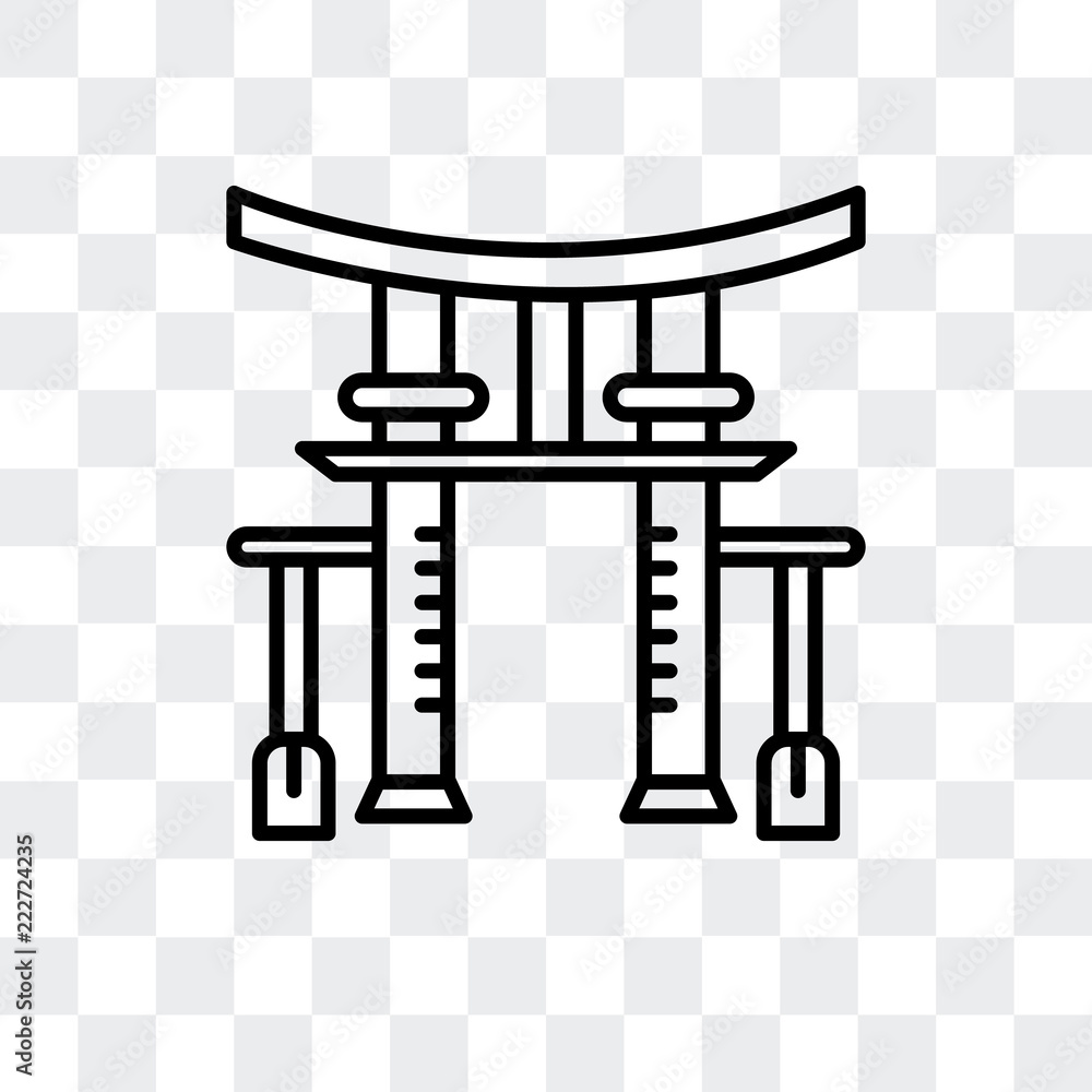 torii gate icon isolated on transparent background. Modern and editable ...