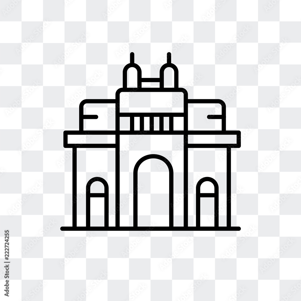 gateway of india icon isolated on transparent background. Modern and ...