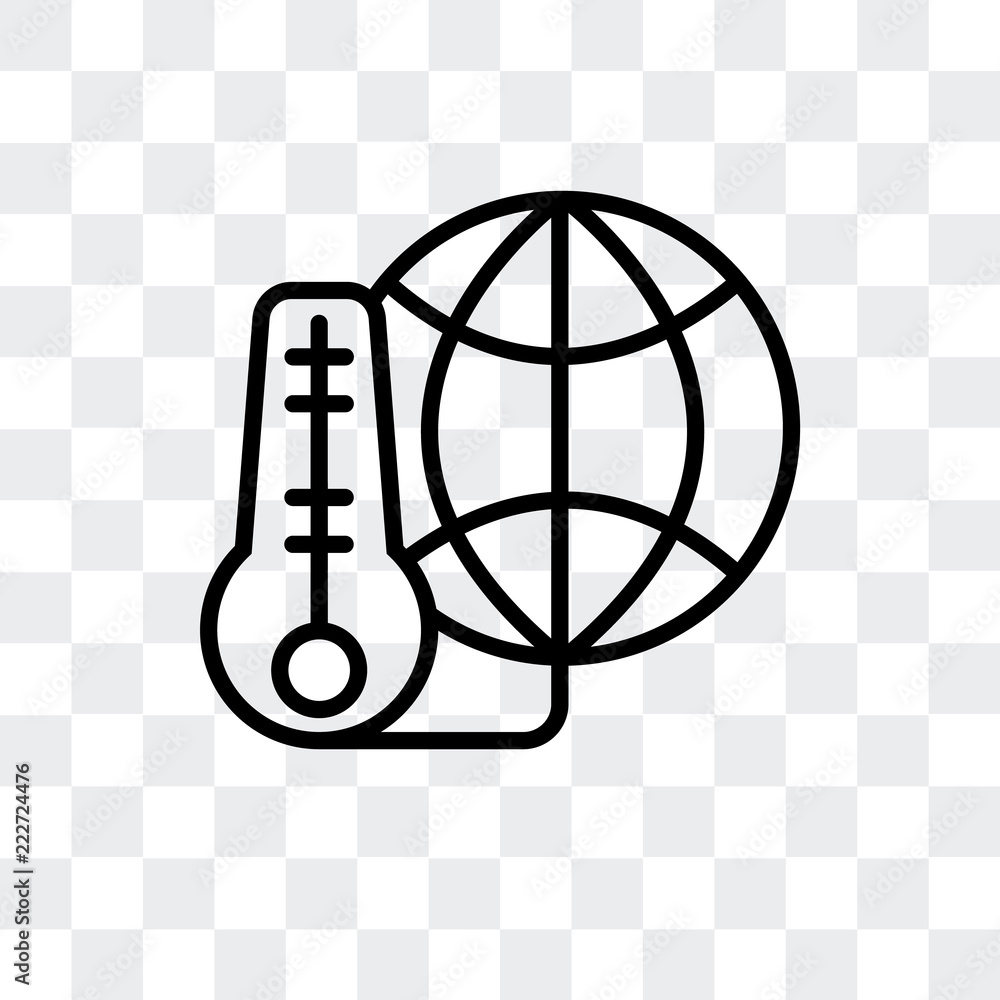 global warming icon isolated on transparent background. Modern and ...