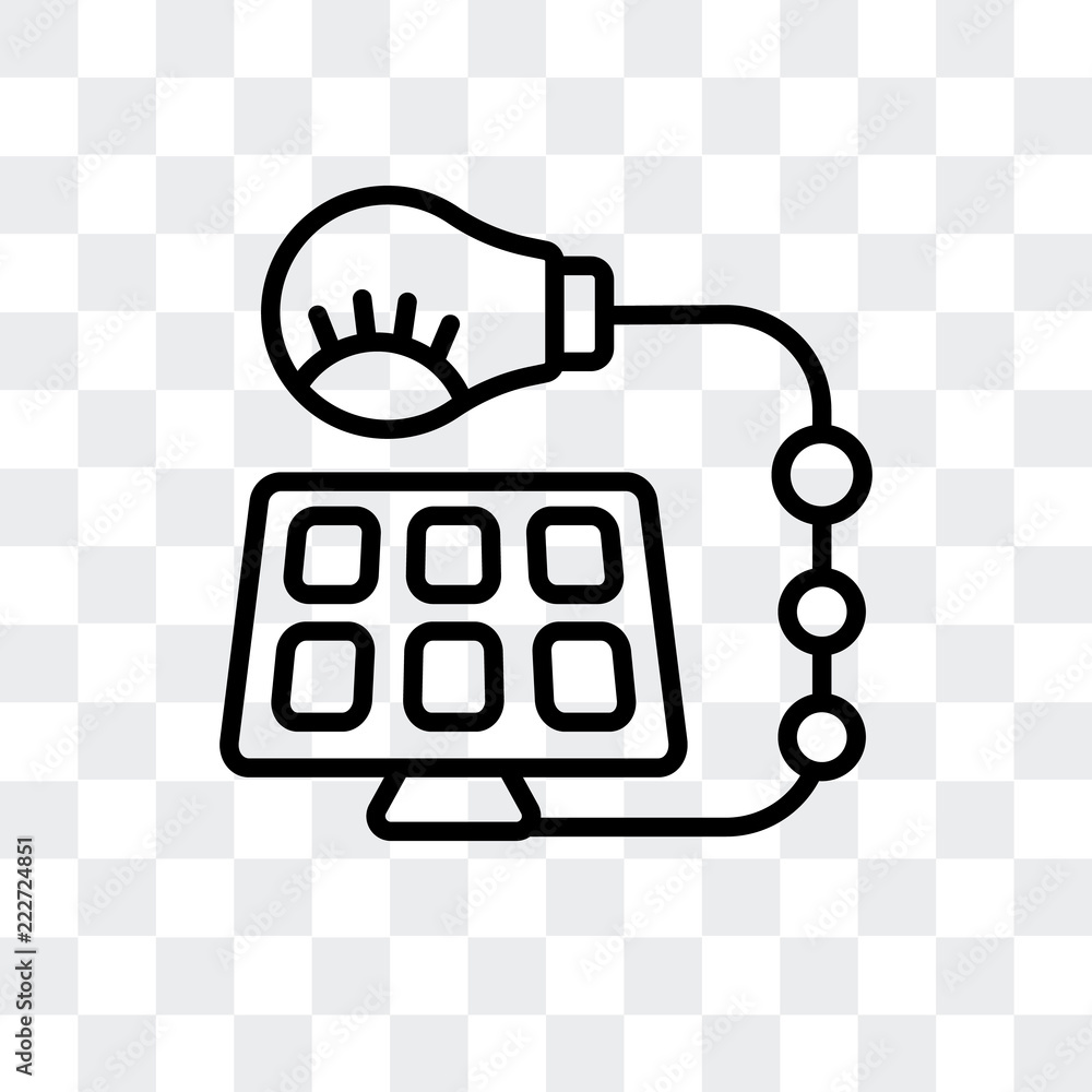 solar energy icon isolated on transparent background. Modern and ...