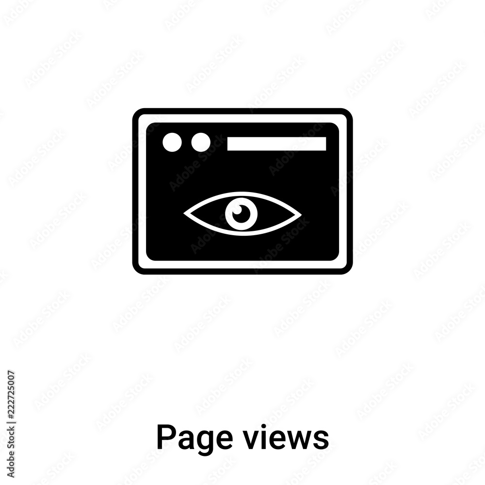 Page views icon vector isolated on white background, logo concept of ...