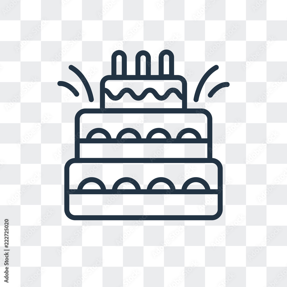 birthday cake icon isolated on transparent background. Modern and ...