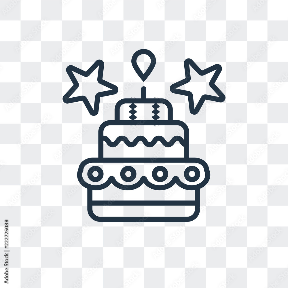 birthday cake icon isolated on transparent background. Modern and ...