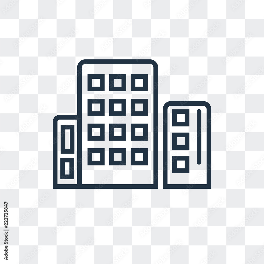 buildings icon isolated on transparent background. Modern and editable ...