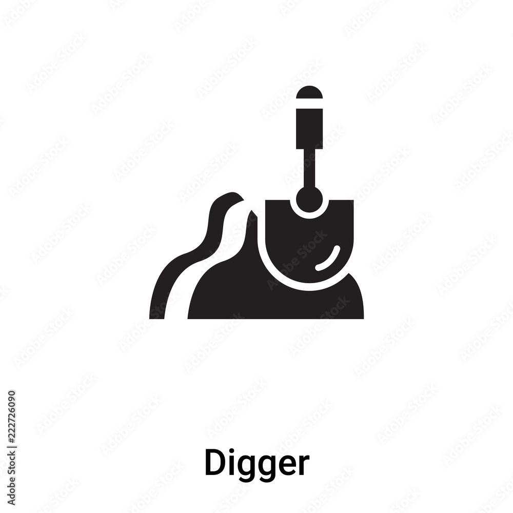 Digger icon vector isolated on white background, logo concept of Digger ...