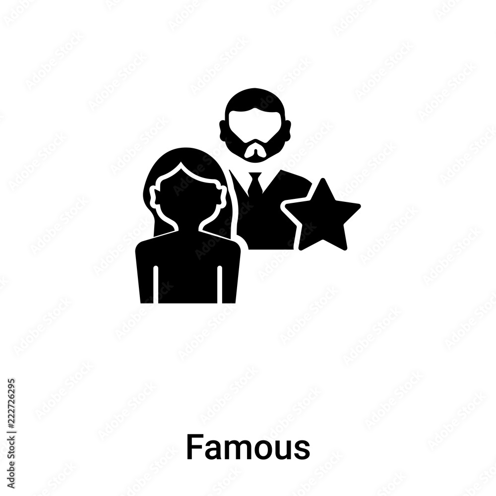 Famous icon vector isolated on white background, logo concept of Famous ...