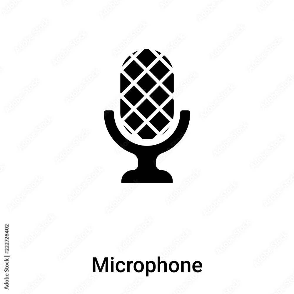 Microphone icon vector isolated on white background, logo concept of ...