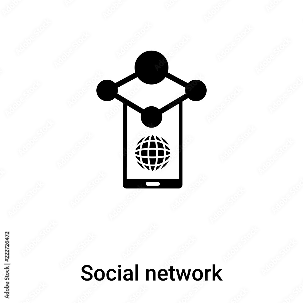 Social network icon vector isolated on white background, logo concept ...