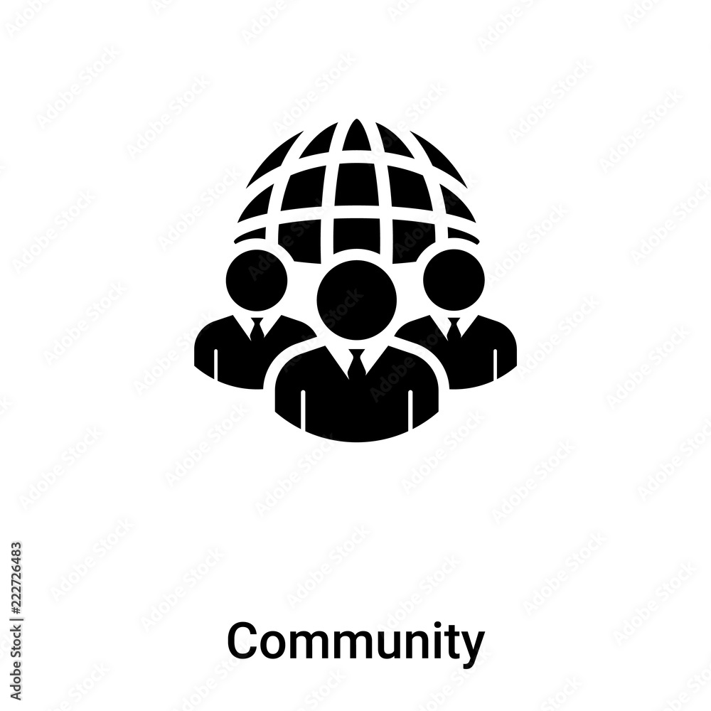Community icon vector isolated on white background, logo concept of ...
