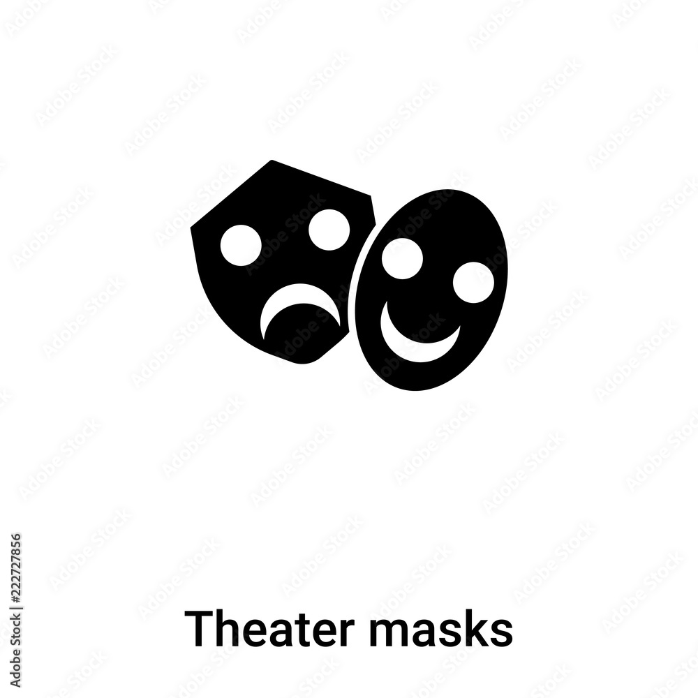 Theater masks icon vector isolated on white background, logo concept of ...