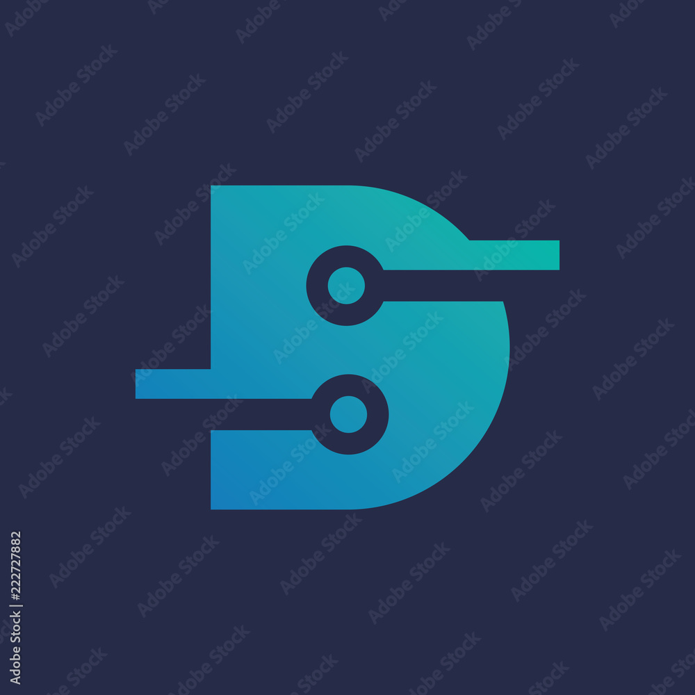 Letter DS tech logo Stock Vector | Adobe Stock