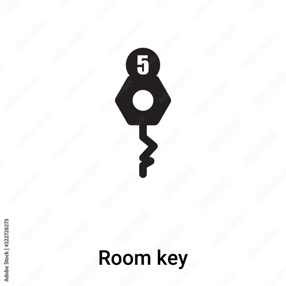 Room key icon vector isolated on white background, logo concept of Room ...