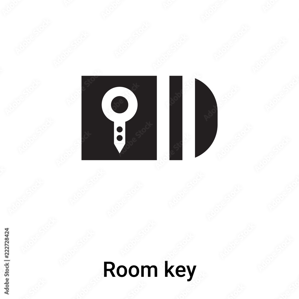 Room key icon vector isolated on white background, logo concept of Room ...