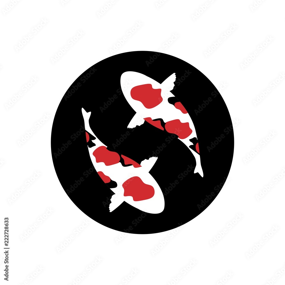 Koi logo japan fish japanese symbol background illustration vector ...