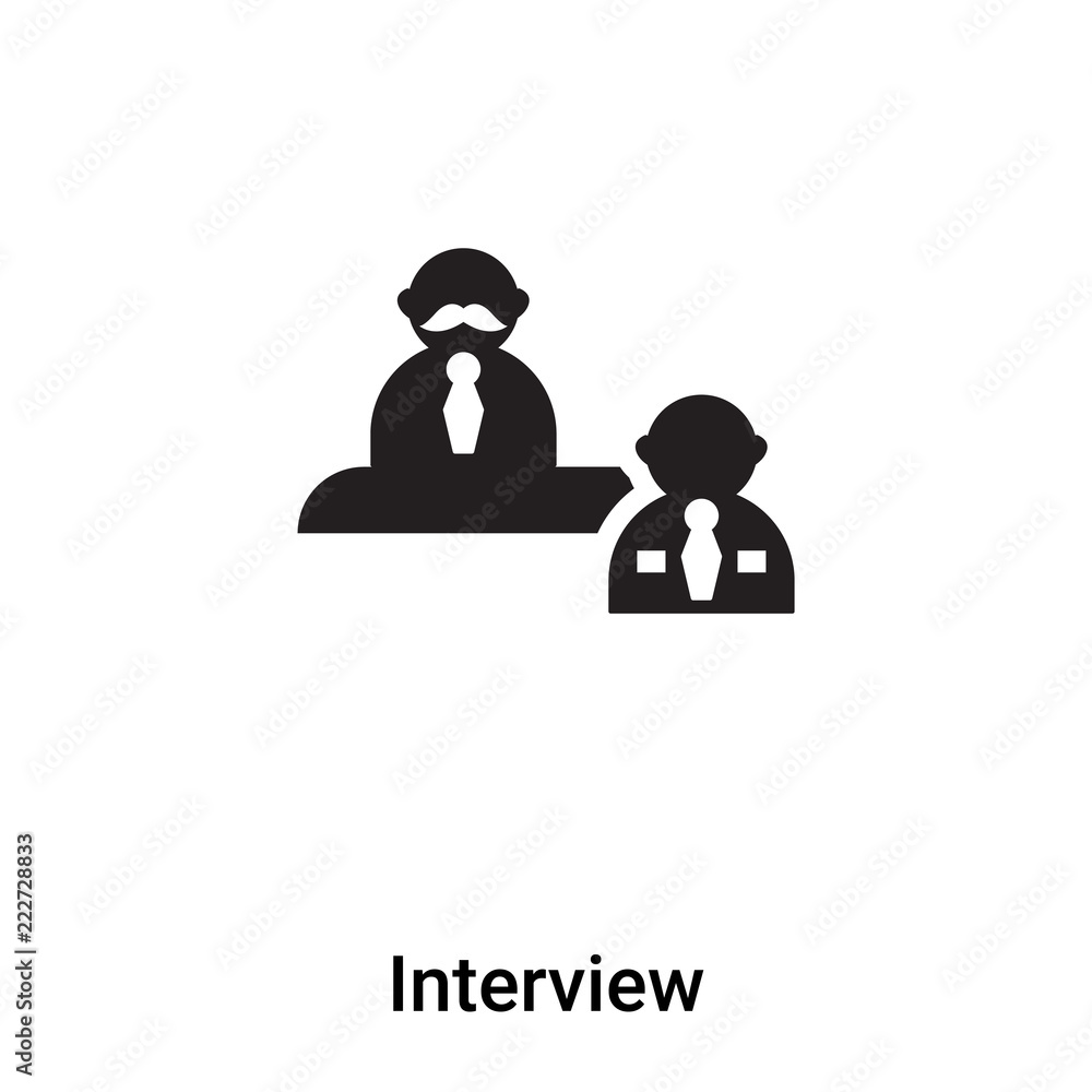 Interview icon vector isolated on white background, logo concept of ...
