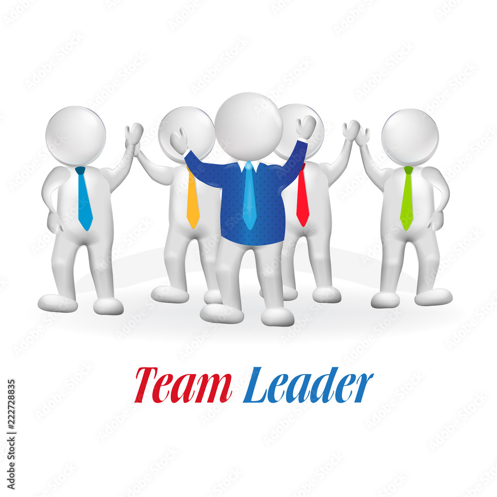 3d small little man leader teamwork successful logo Stock Vector ...