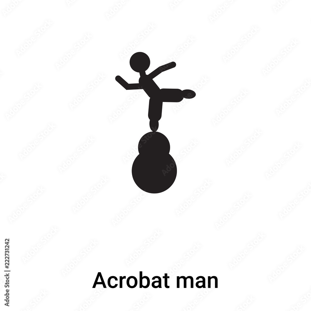 Acrobat man icon vector isolated on white background, logo concept of ...