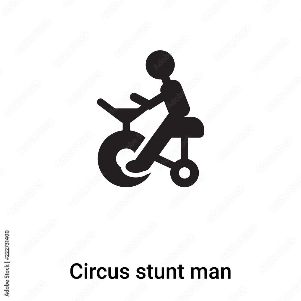 Circus stunt man icon vector isolated on white background, logo concept ...