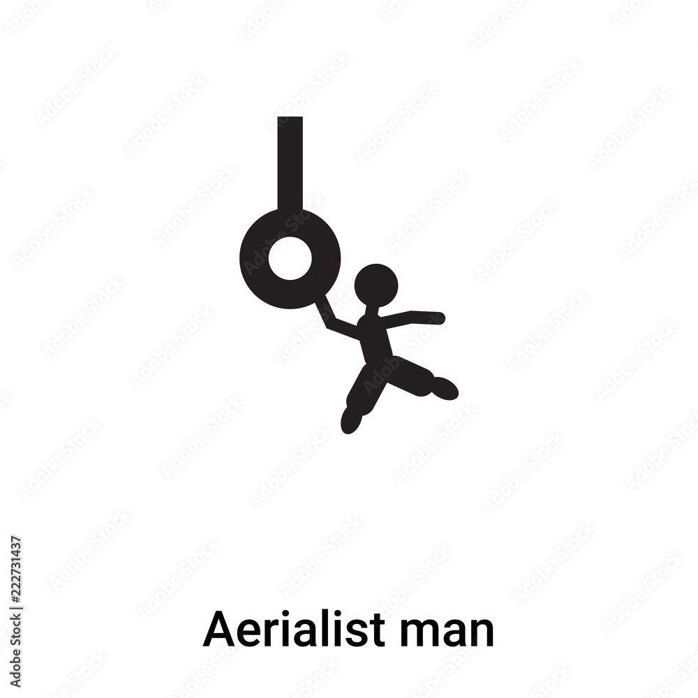 Aerialist man icon vector isolated on white background, logo concept of ...