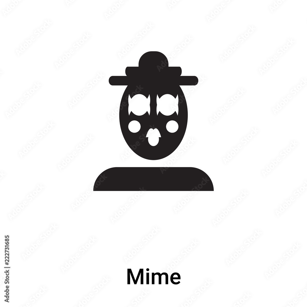 Mime icon vector isolated on white background, logo concept of Mime ...
