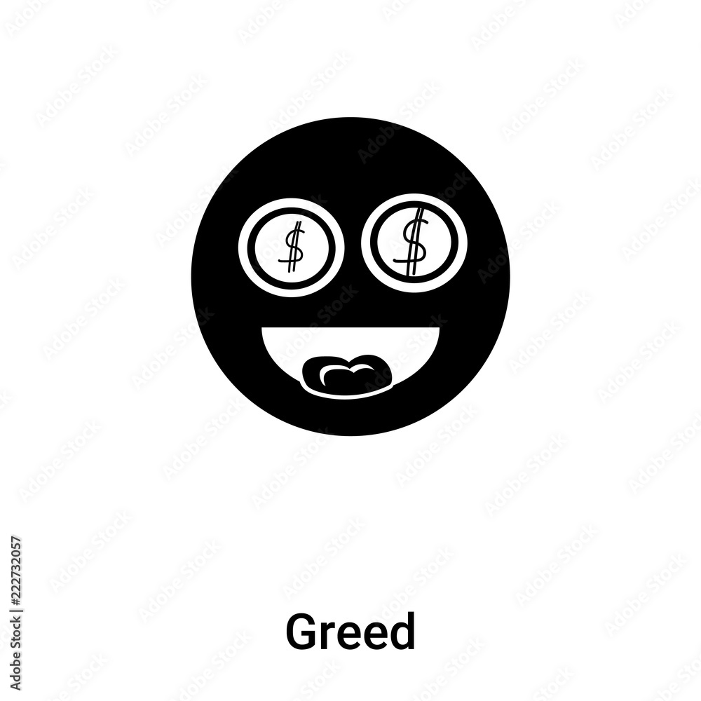 Greed icon vector isolated on white background, logo concept of Greed sign on transparent ...