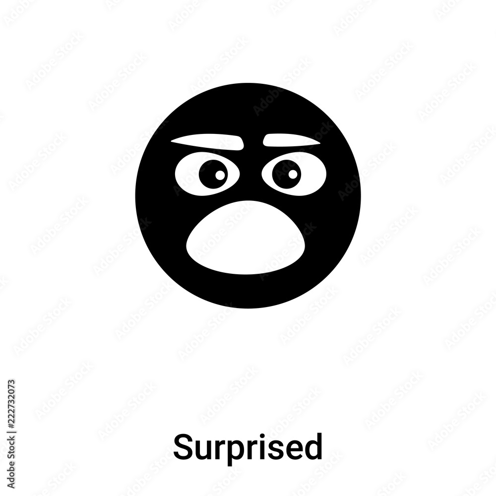 Surprised icon vector isolated on white background, logo concept of ...