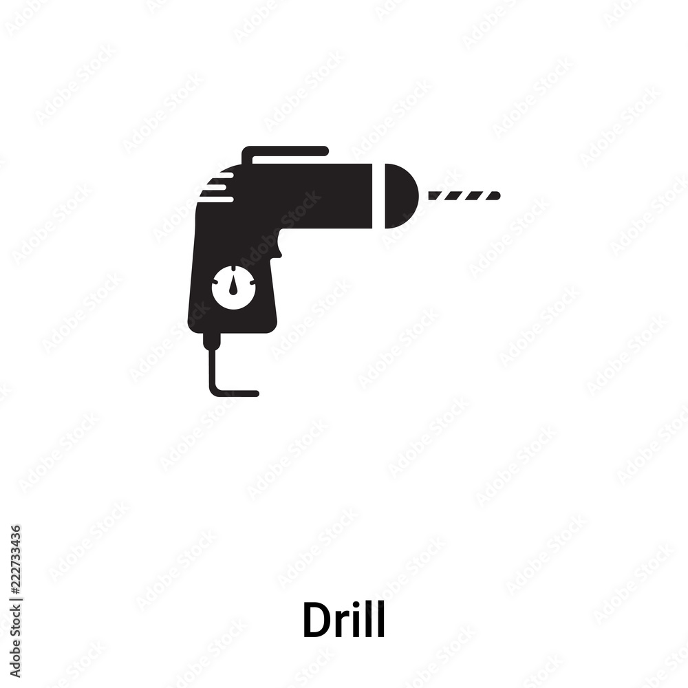 Drill icon vector isolated on white background, logo concept of Drill ...
