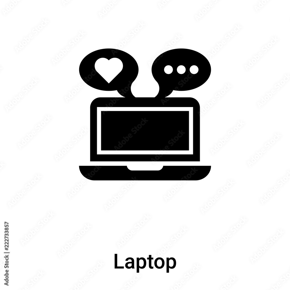 Laptop icon vector isolated on white background, logo concept of Laptop ...