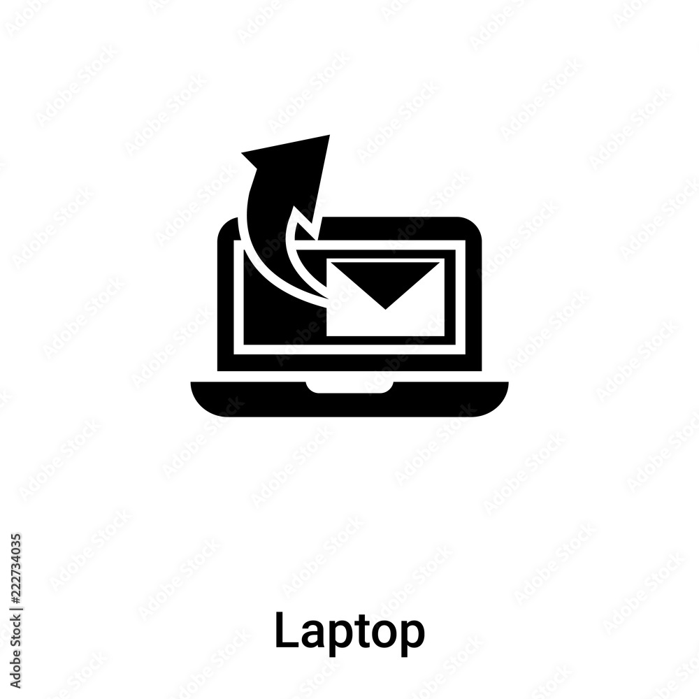 Laptop icon vector isolated on white background, logo concept of Laptop ...