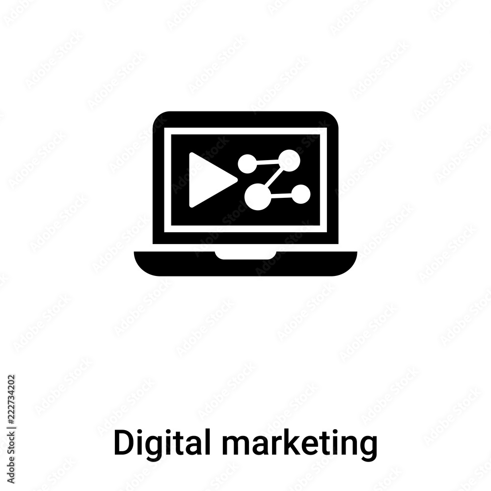 Digital Marketing Icon In White