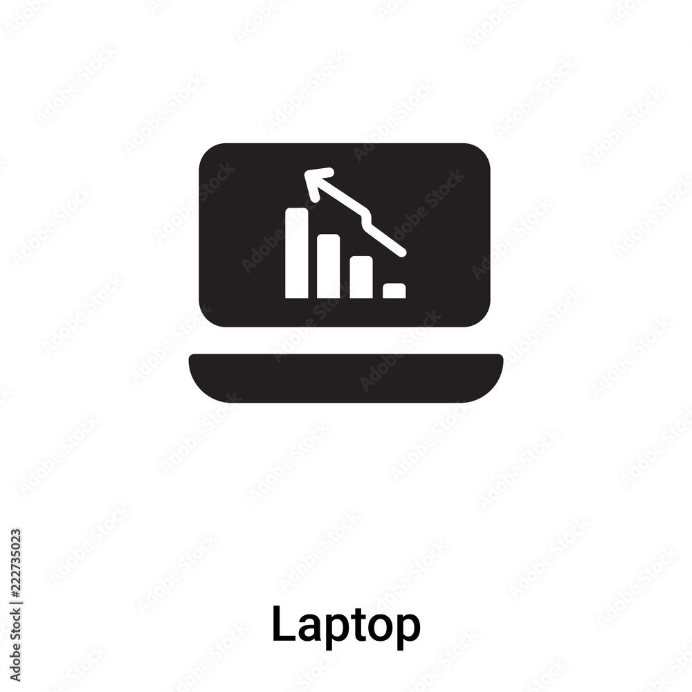 Laptop icon vector isolated on white background, logo concept of Laptop ...