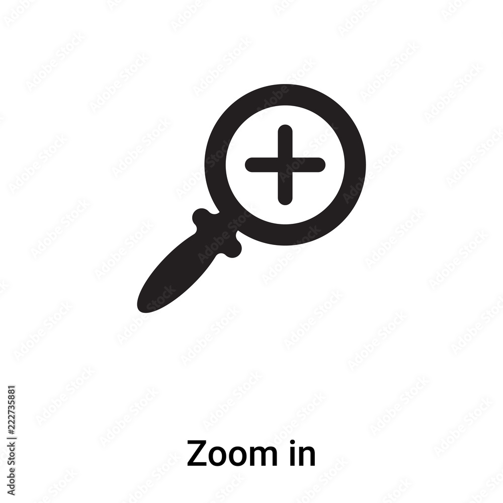 Zoom in icon vector isolated on white background, logo concept of Zoom ...