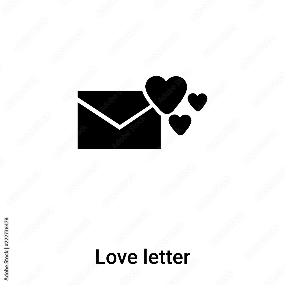 Love letter icon vector isolated on white background, logo concept of ...