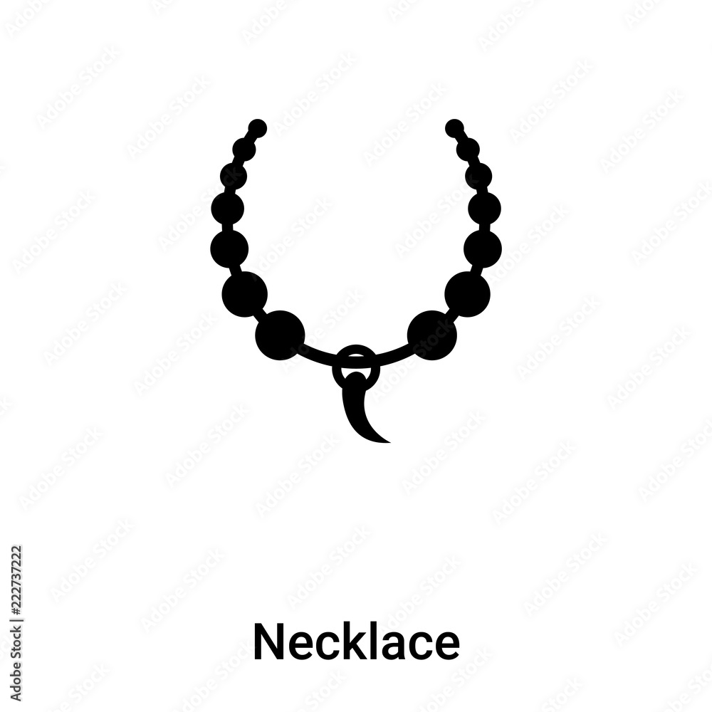 Necklace icon vector isolated on white background, logo concept of ...