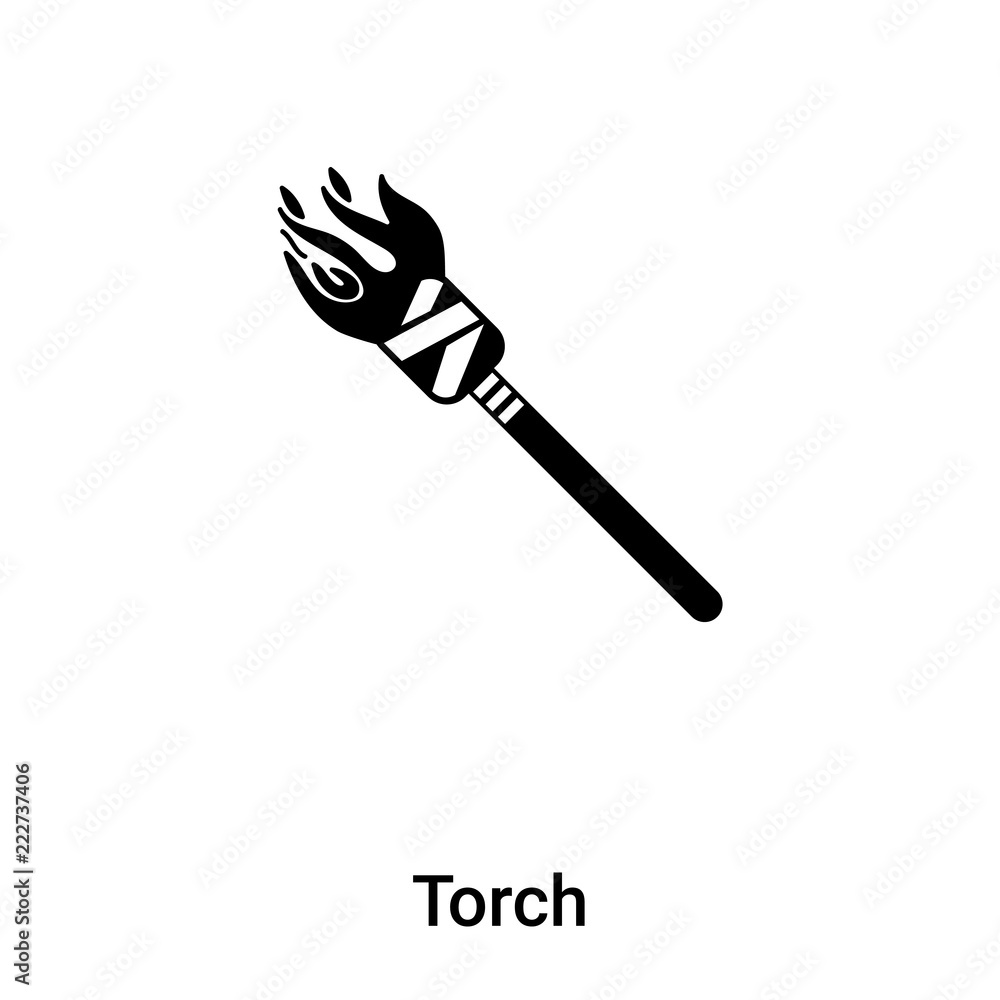 Torch icon vector isolated on white background, logo concept of Torch ...