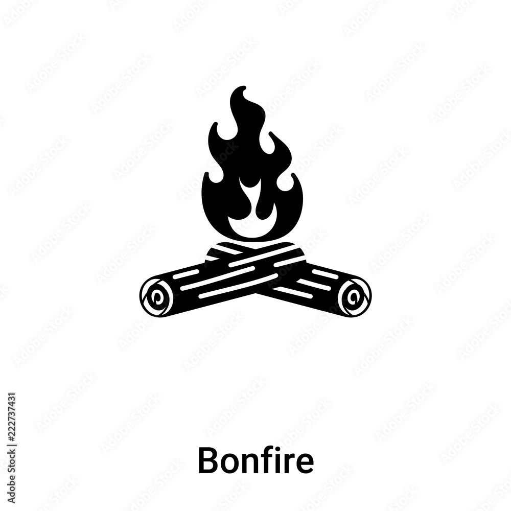Bonfire icon vector isolated on white background, logo concept of ...