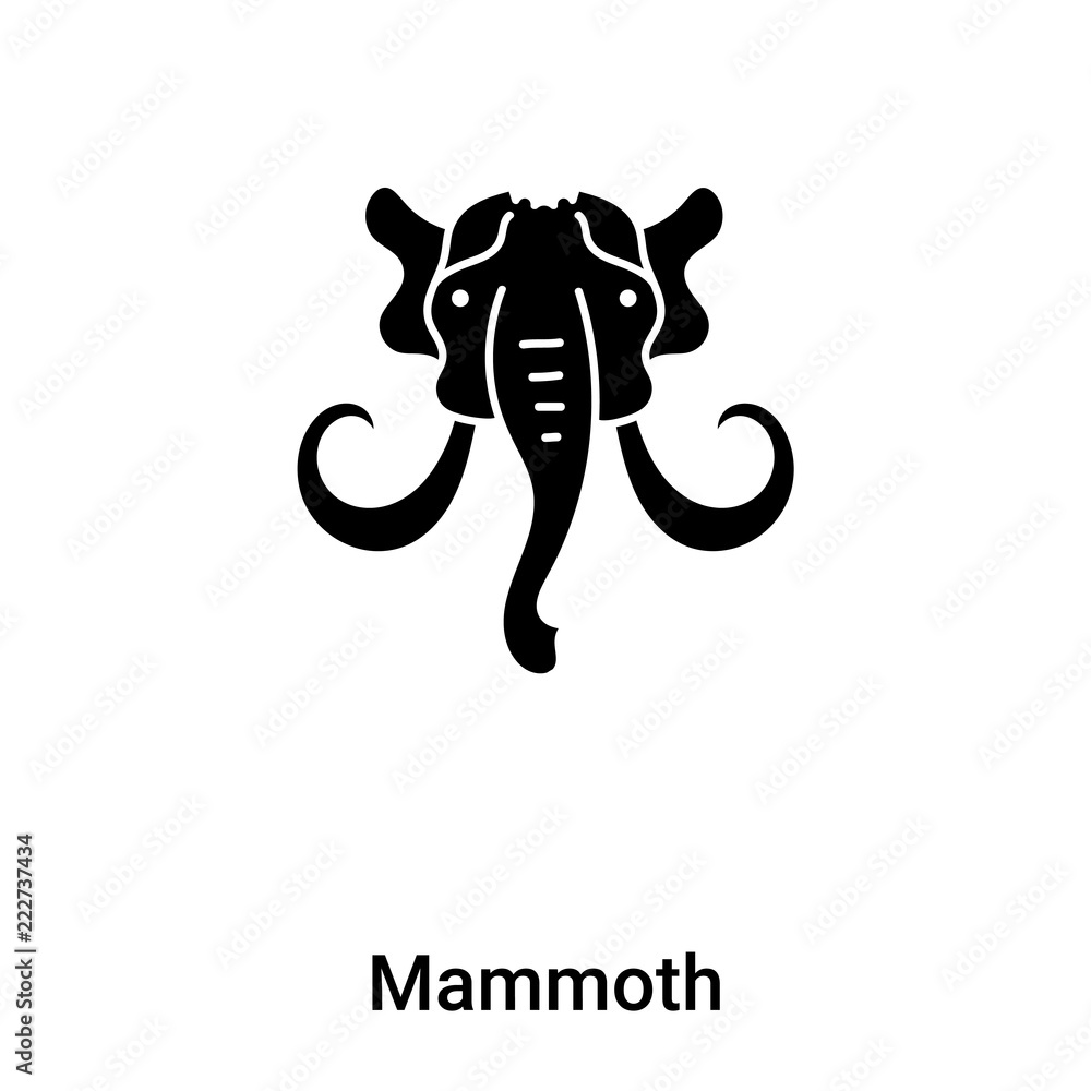 Mammoth icon vector isolated on white background, logo concept of ...