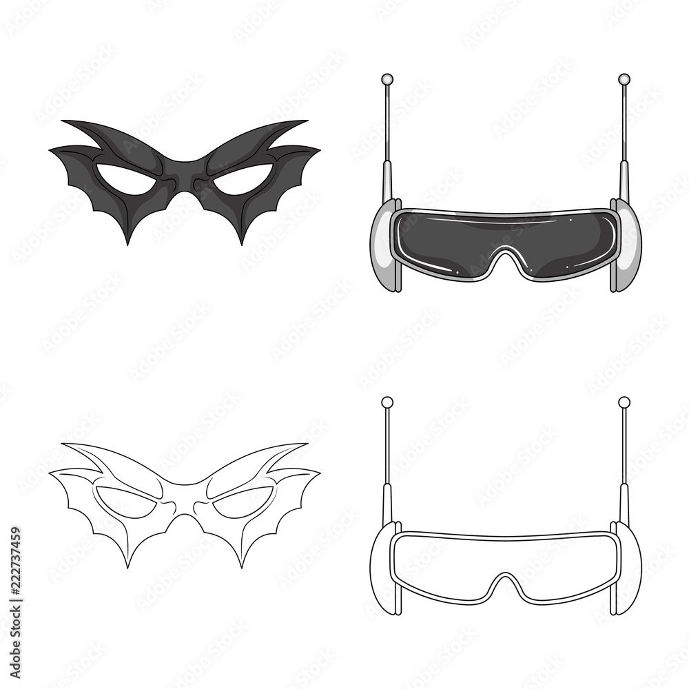 Vector design of hero and mask icon. Collection of hero and superhero ...