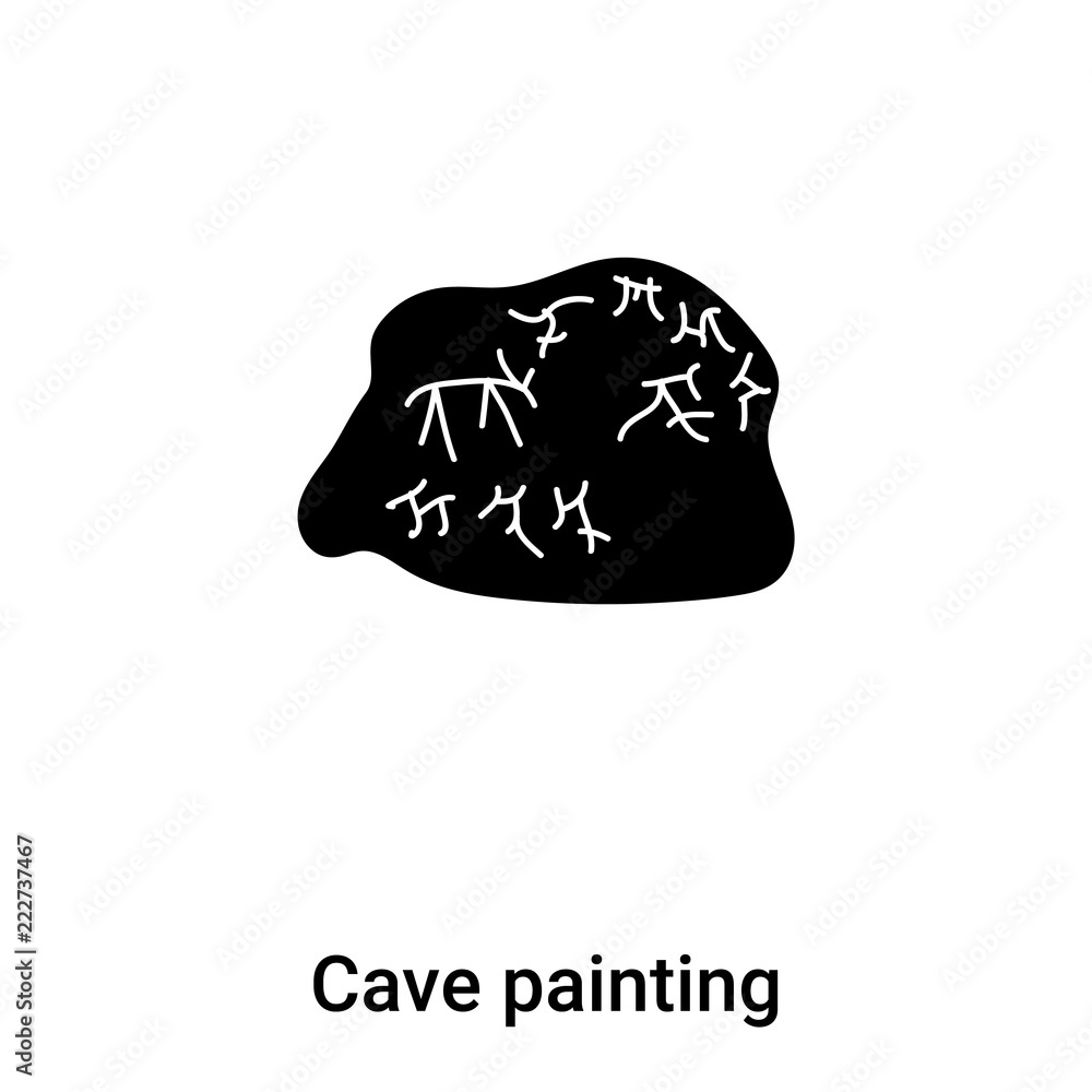 Cave painting icon vector isolated on white background, logo concept of ...