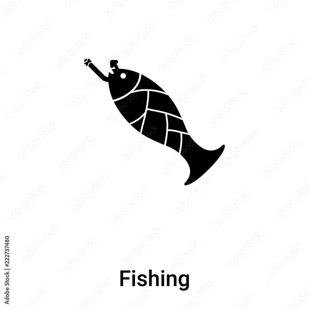 Fishing icon vector isolated on white background, logo concept of ...