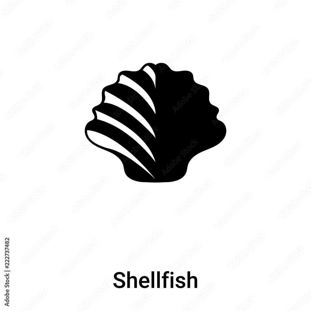 Shellfish icon vector isolated on white background, logo concept of ...
