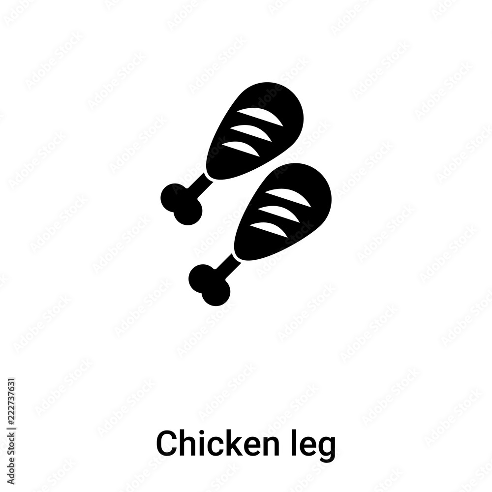 Chicken leg icon vector isolated on white background, logo concept of ...