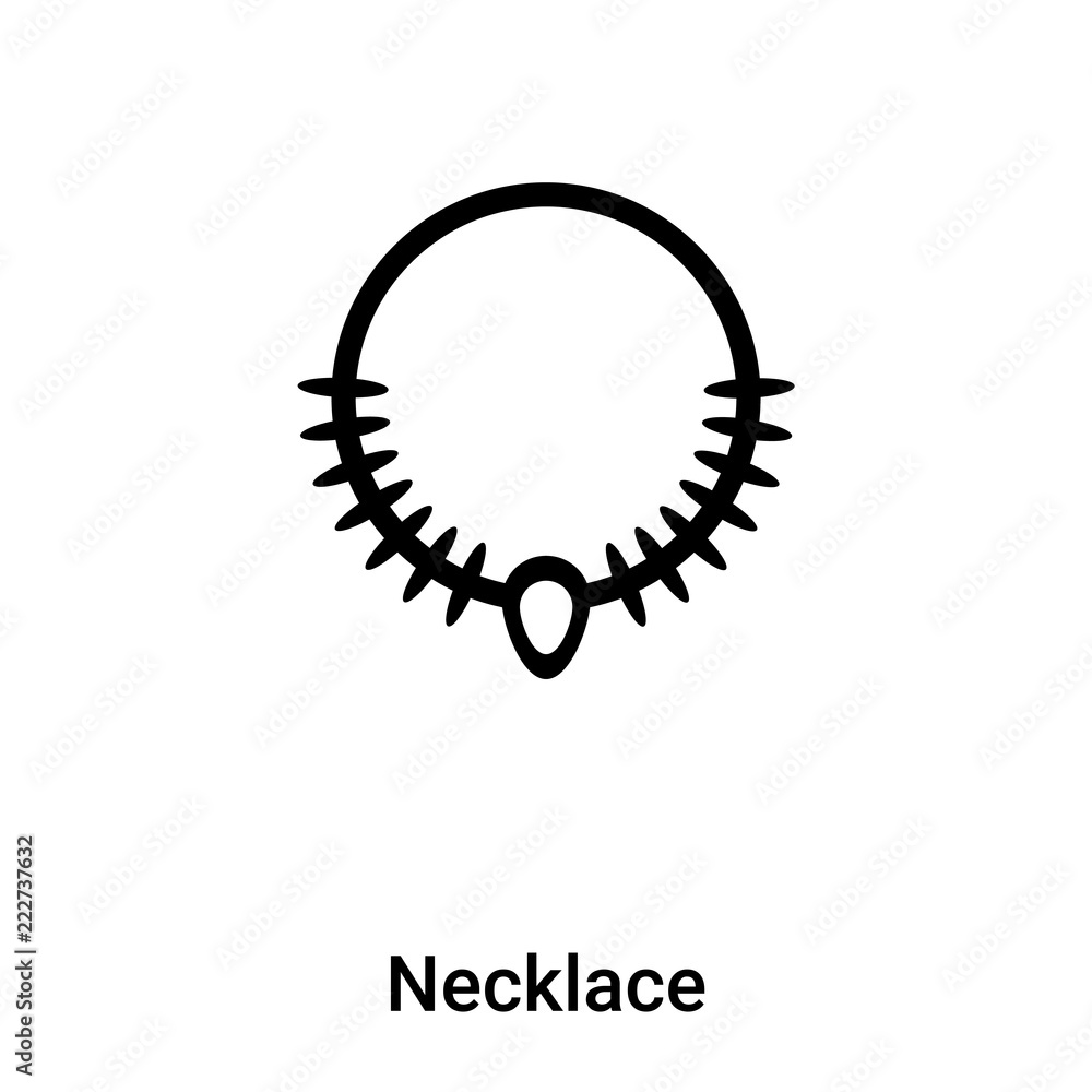 Necklace icon vector isolated on white background, logo concept of ...