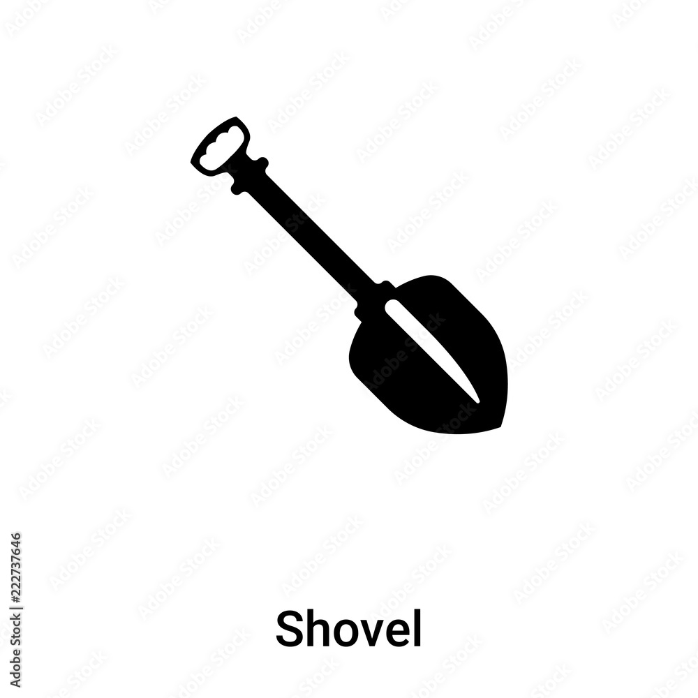 Shovel icon vector isolated on white background, logo concept of Shovel ...