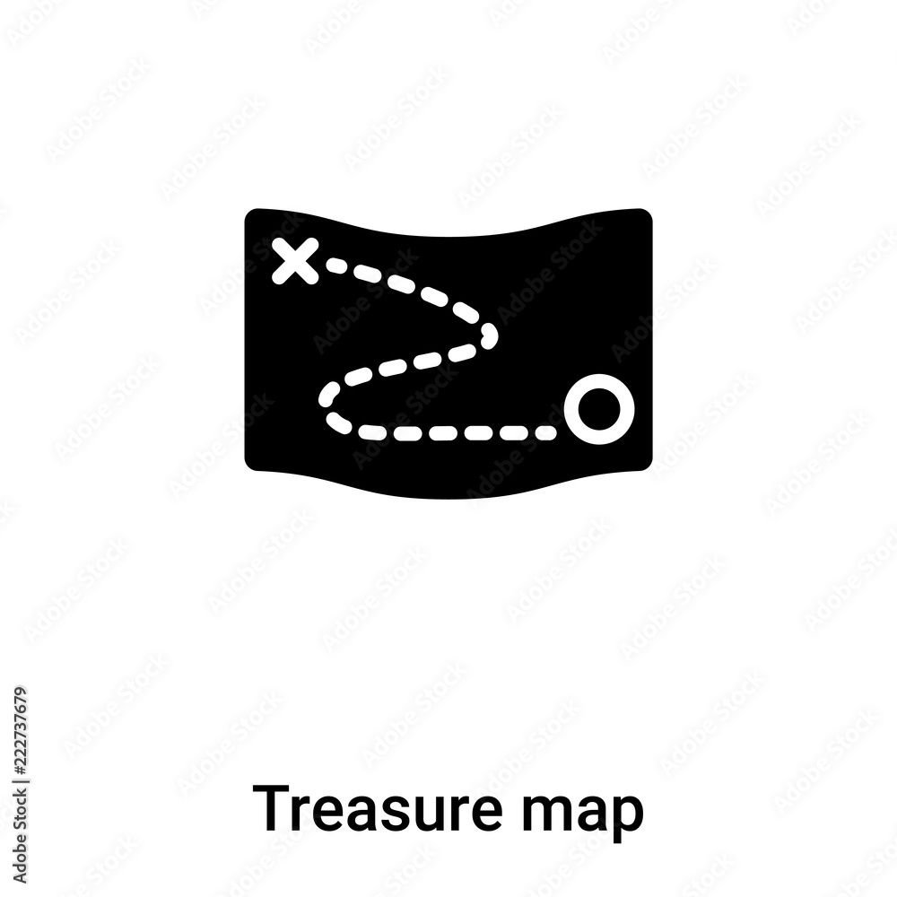 Treasure map icon vector isolated on white background, logo concept of ...