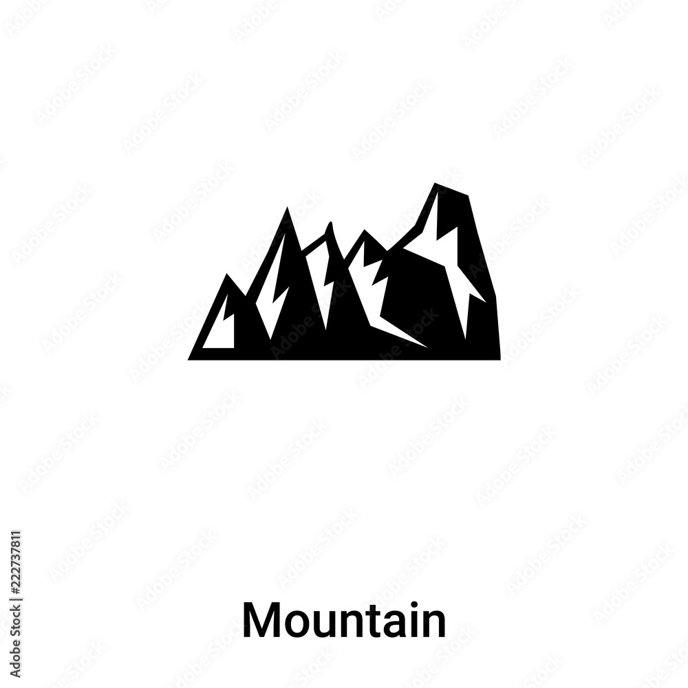 Mountain icon vector isolated on white background, logo concept of ...